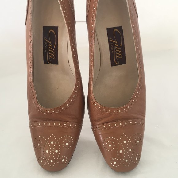 Grilli | Shoes | Grilli Italian Pump Heel Women 8 B Tan Spectator ...